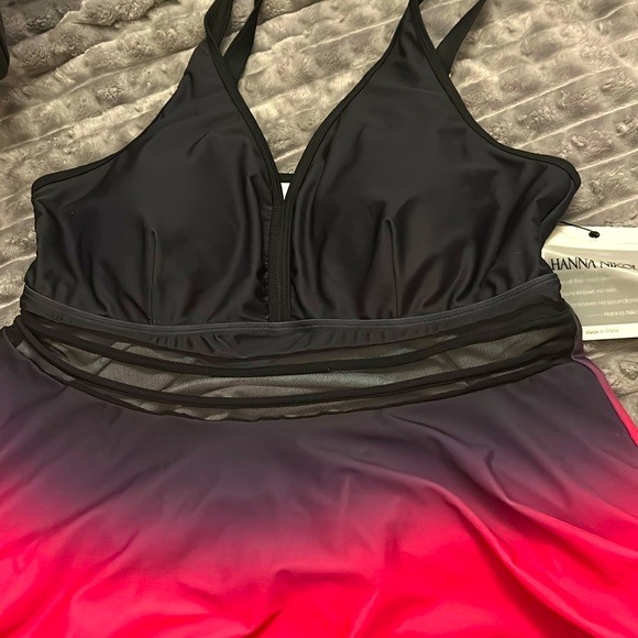 Swim | Hanna Nikole Plus Sz 2 Two Piece Swimsuit Modest Full Swim Dress ...